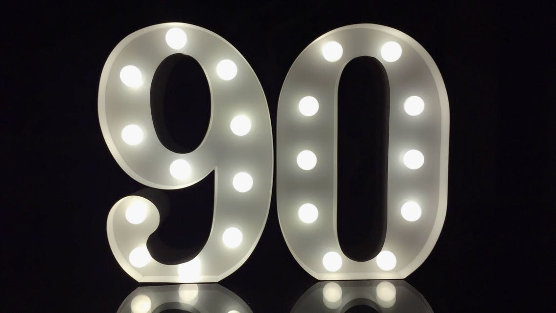 12metal Party Number 90-99 Light up Number Ninety Home - Etsy