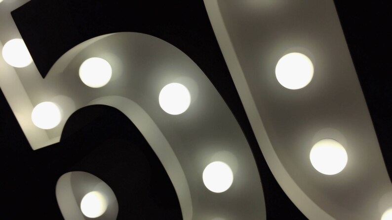 12 Metal Number 50-59 Light Up Number Fifty Home Bedroom | Etsy