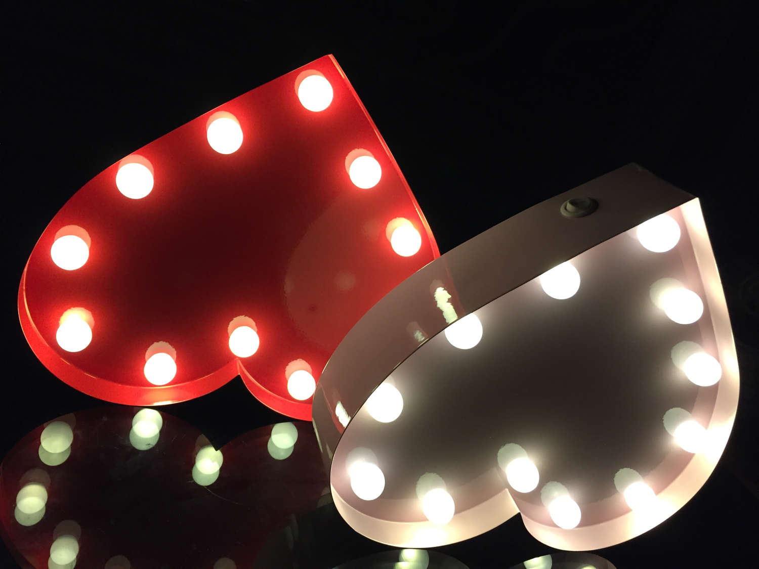 9 Metal Red Heart LED Metal Light up Love Sign Night - Etsy