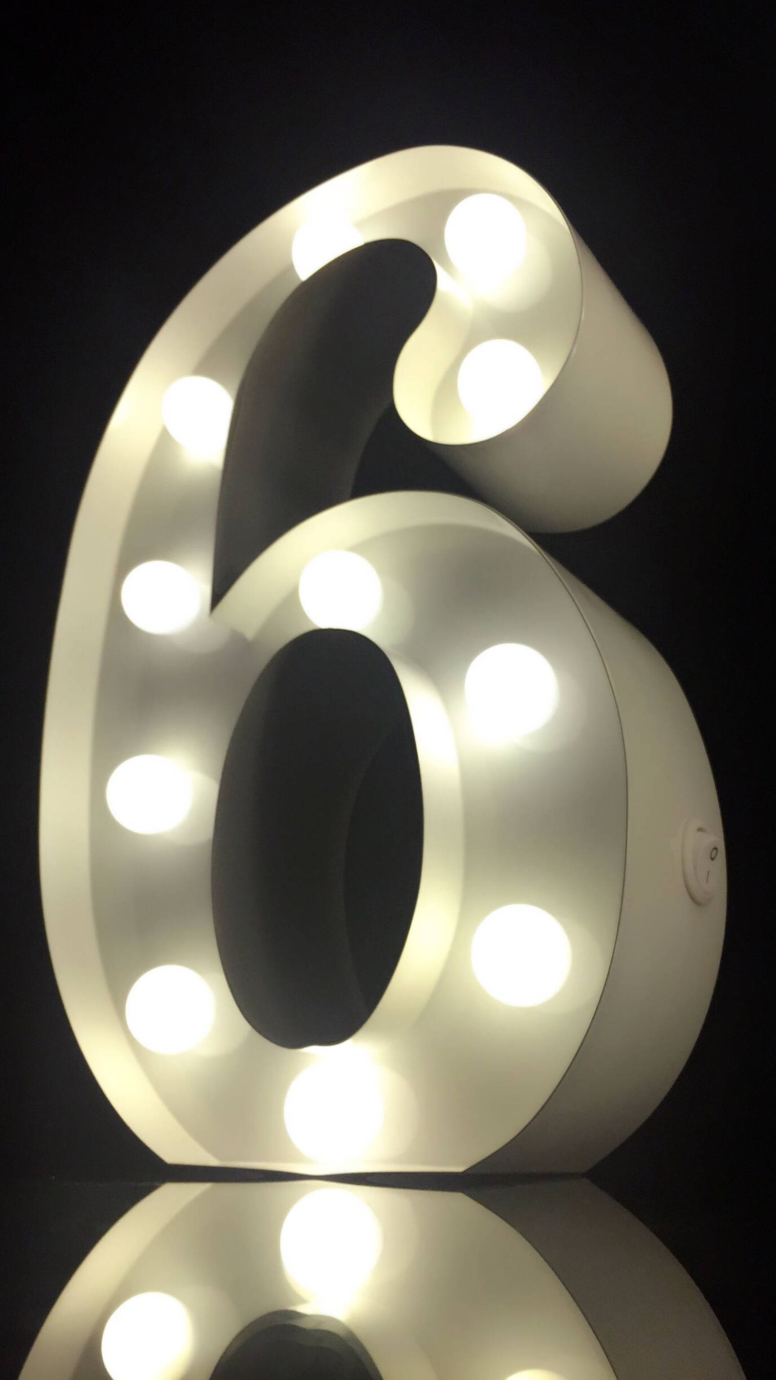 12”metal White No.6 Marquee Letter Marquee Light Light up Number Six ...