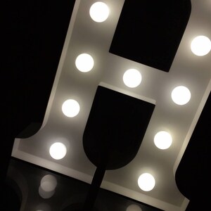 Hand Made Metal White H Marquee Letter Light 9"height Light up Alphabet ...