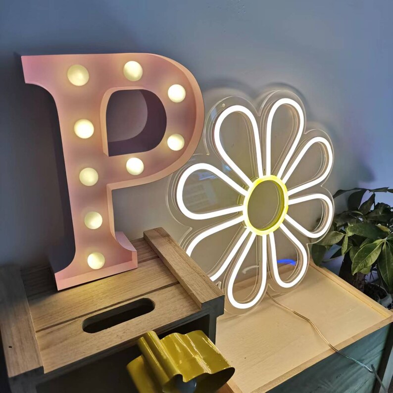 Daisy Flower Neon Sign With Acrylic Board USB Powered Sun - Etsy