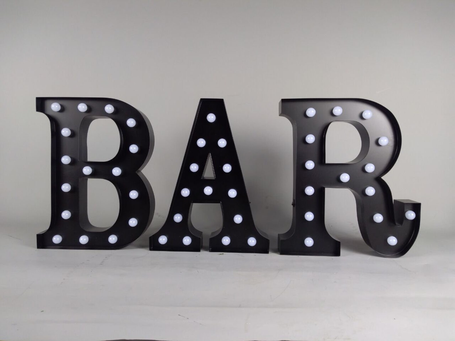 12 Metal WHITE/BLACK A-Z Marquee Letters Marquee Light | Etsy