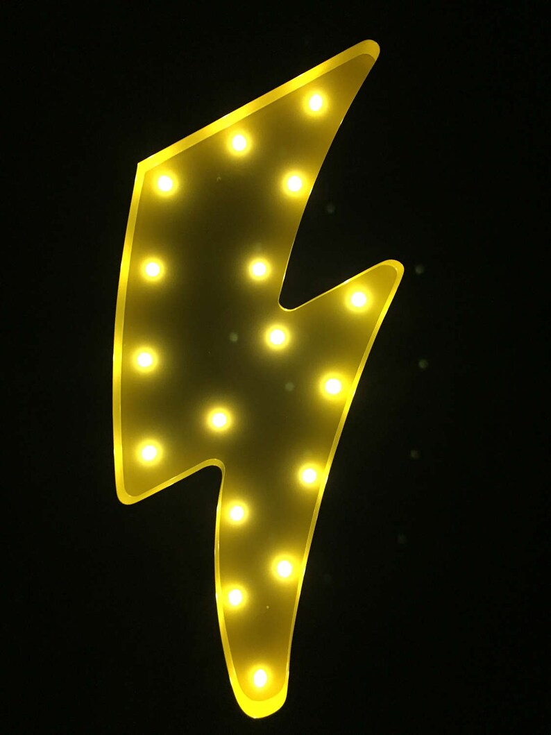 15 LED Light Yellow Thunder Flash Lighting Sign Battery - Etsy