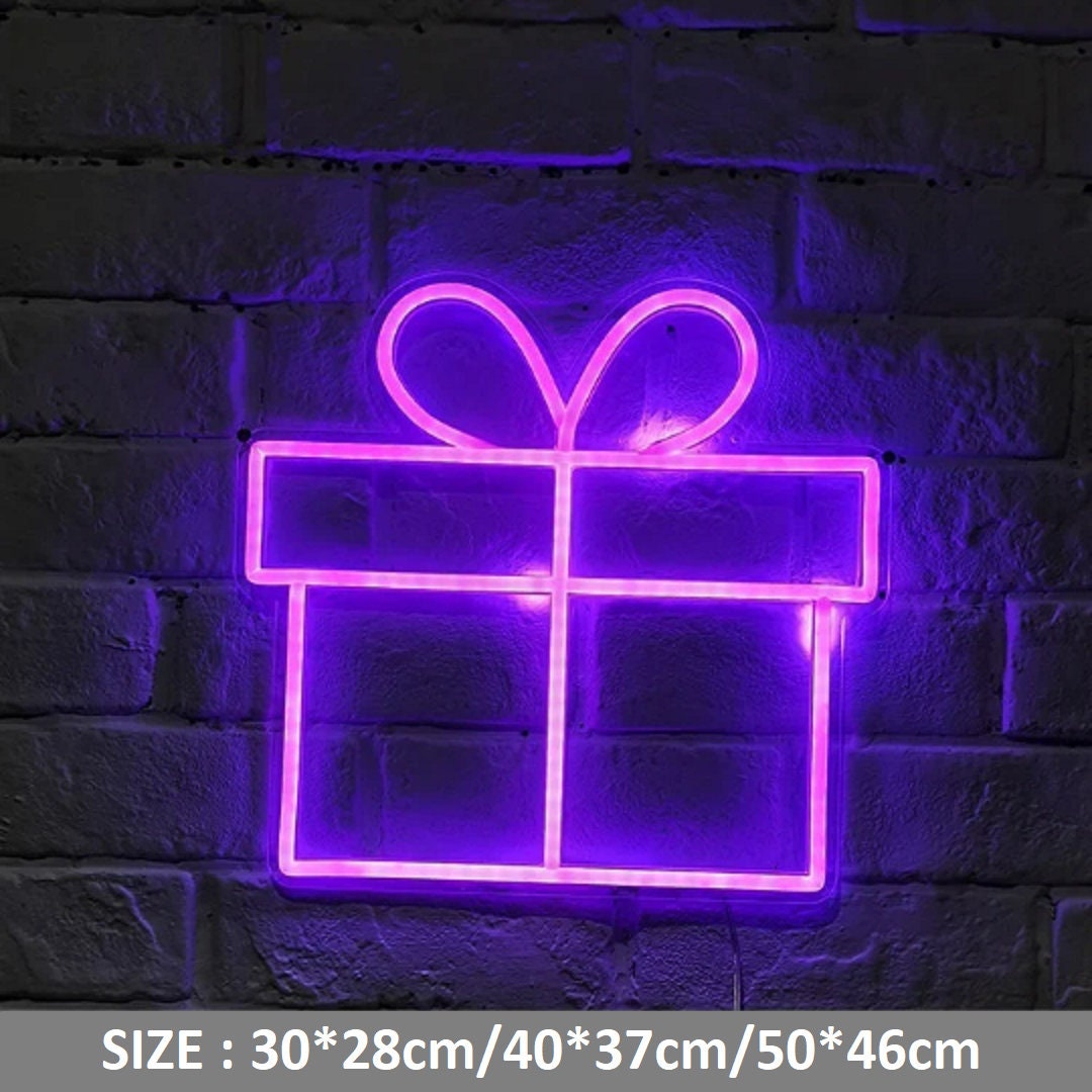 Gift Neon Sign Package Neon Sign Christmas Wedding Party Shop Store ...