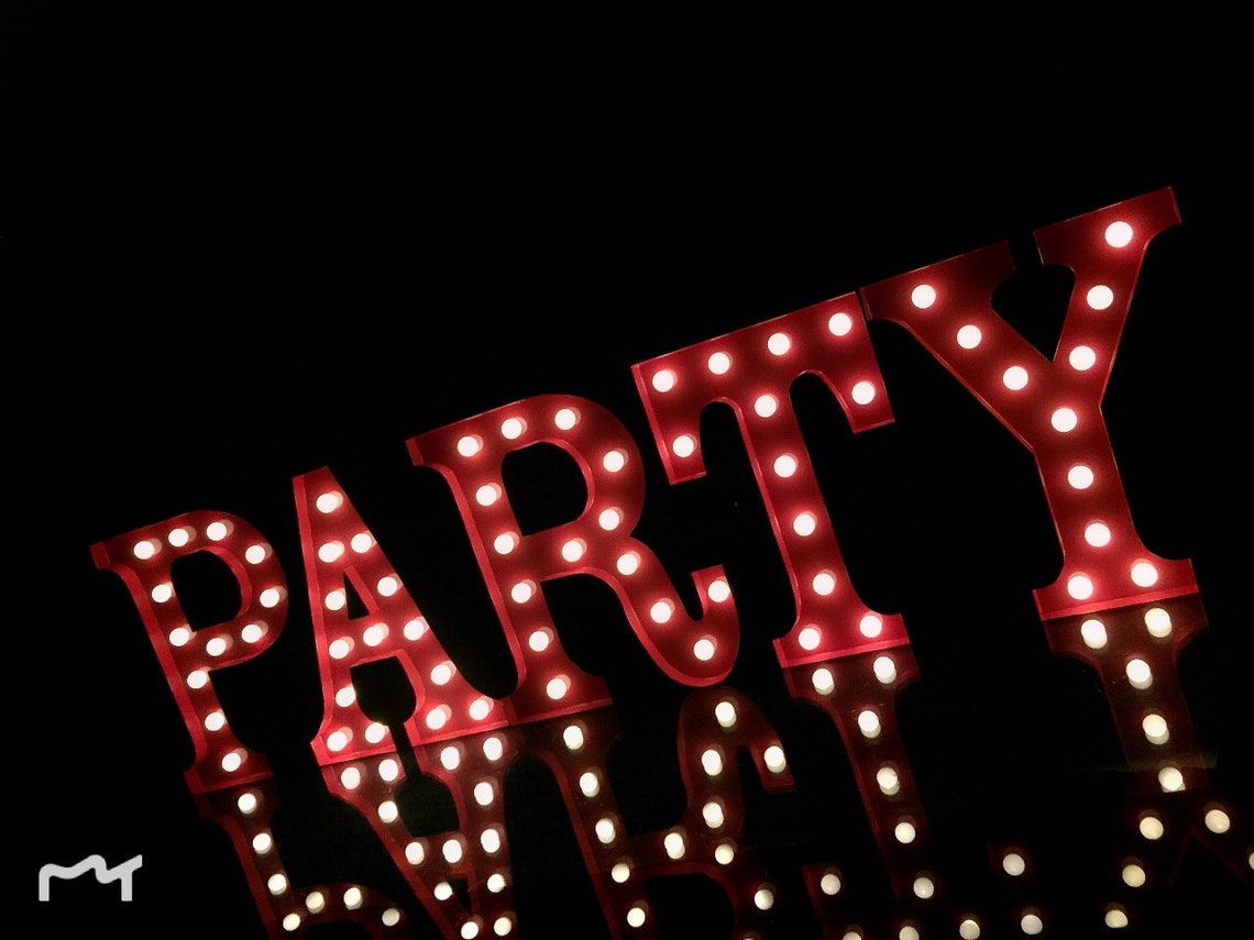 12 Metal Light up Letters Red PARTY Marquee Letters - Etsy