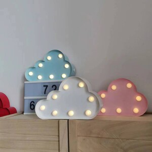 Mini Blue Metal Cloud Marquee Light Kids Light Kids Bed Room Night ...