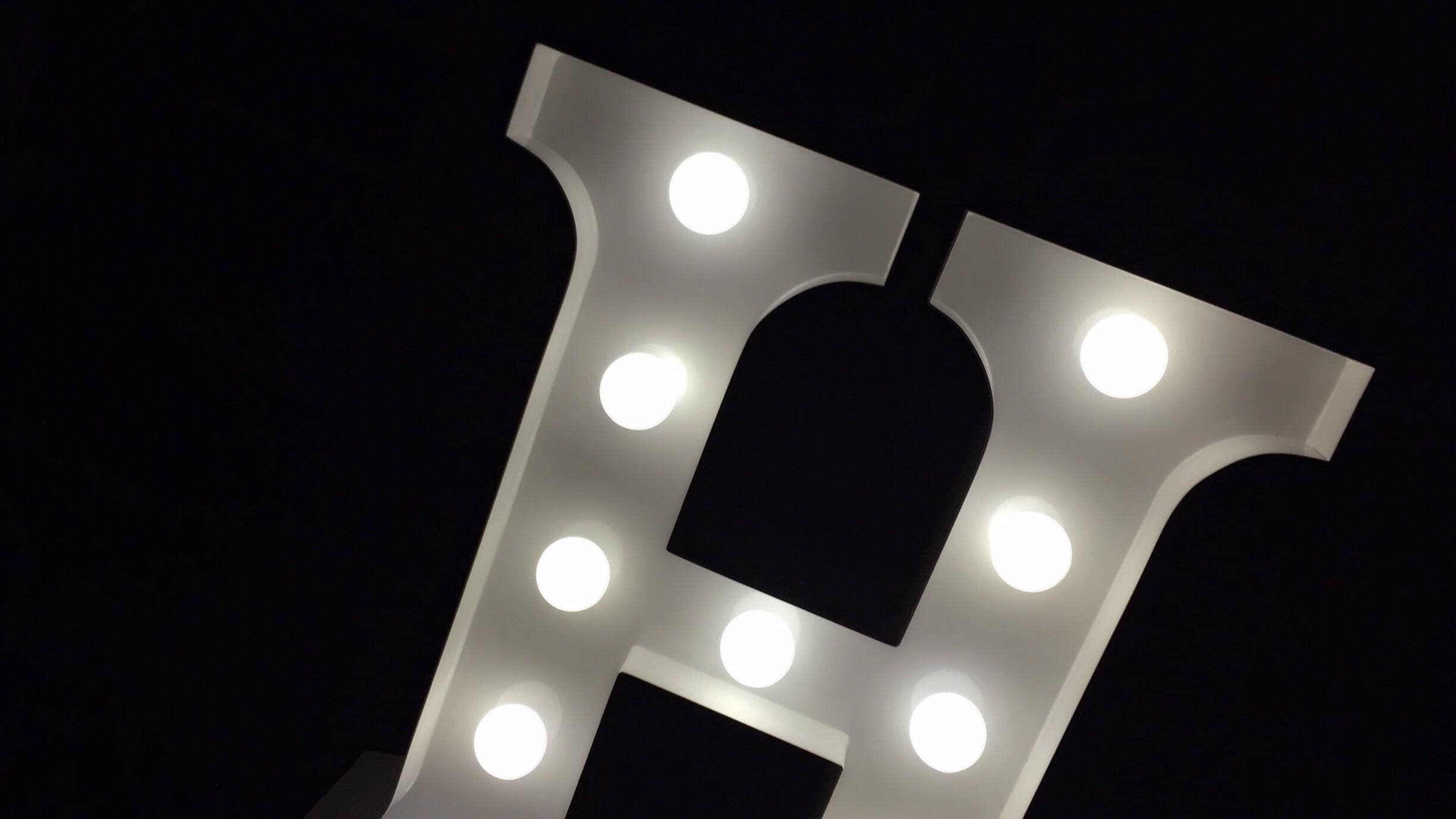 Hand Made Metal White H Marquee Letter Light 9height - Etsy