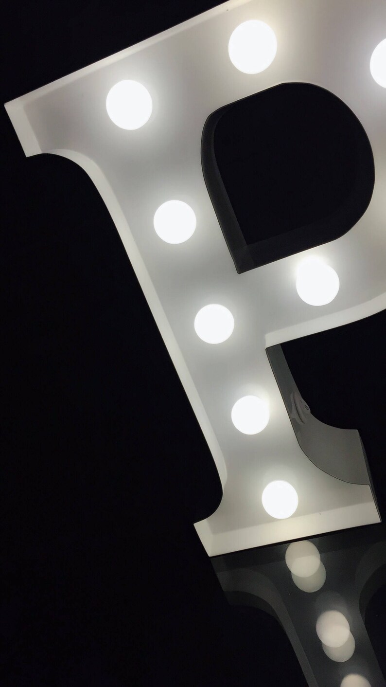 Hand Made Metal White P Marquee Letter Light 9height | Etsy
