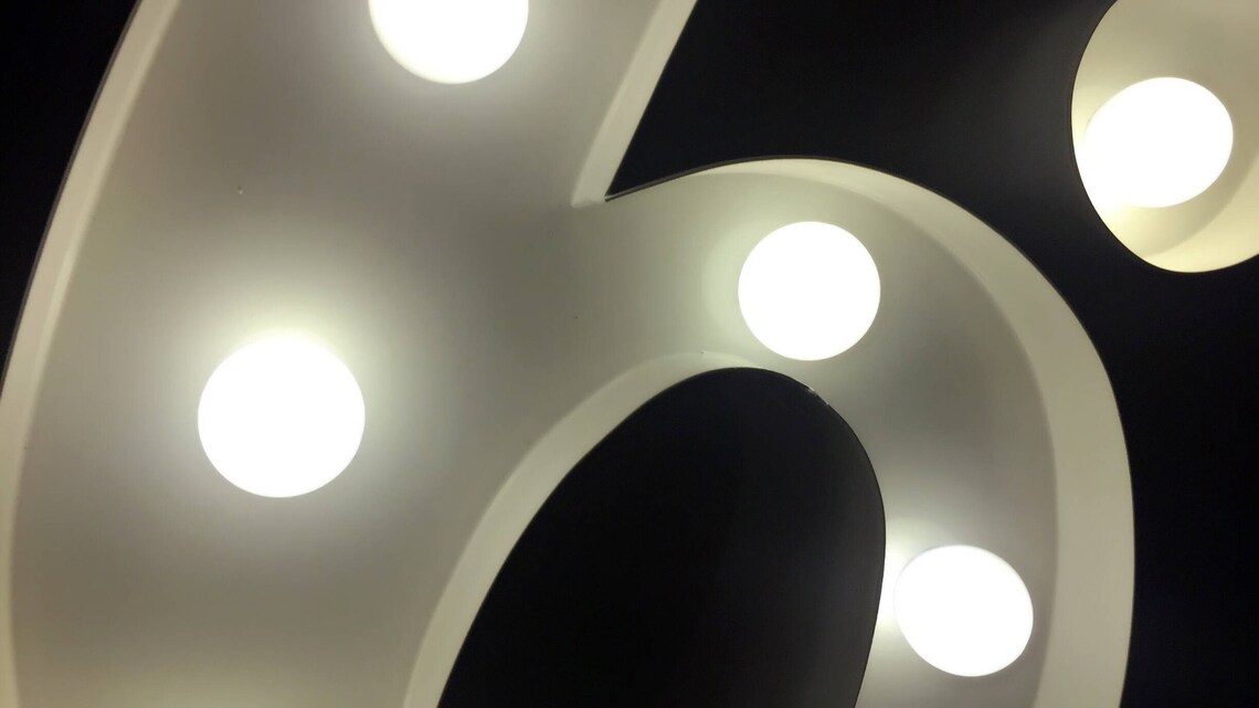 12metal White No.6 Marquee Letter Marquee Light Light up | Etsy