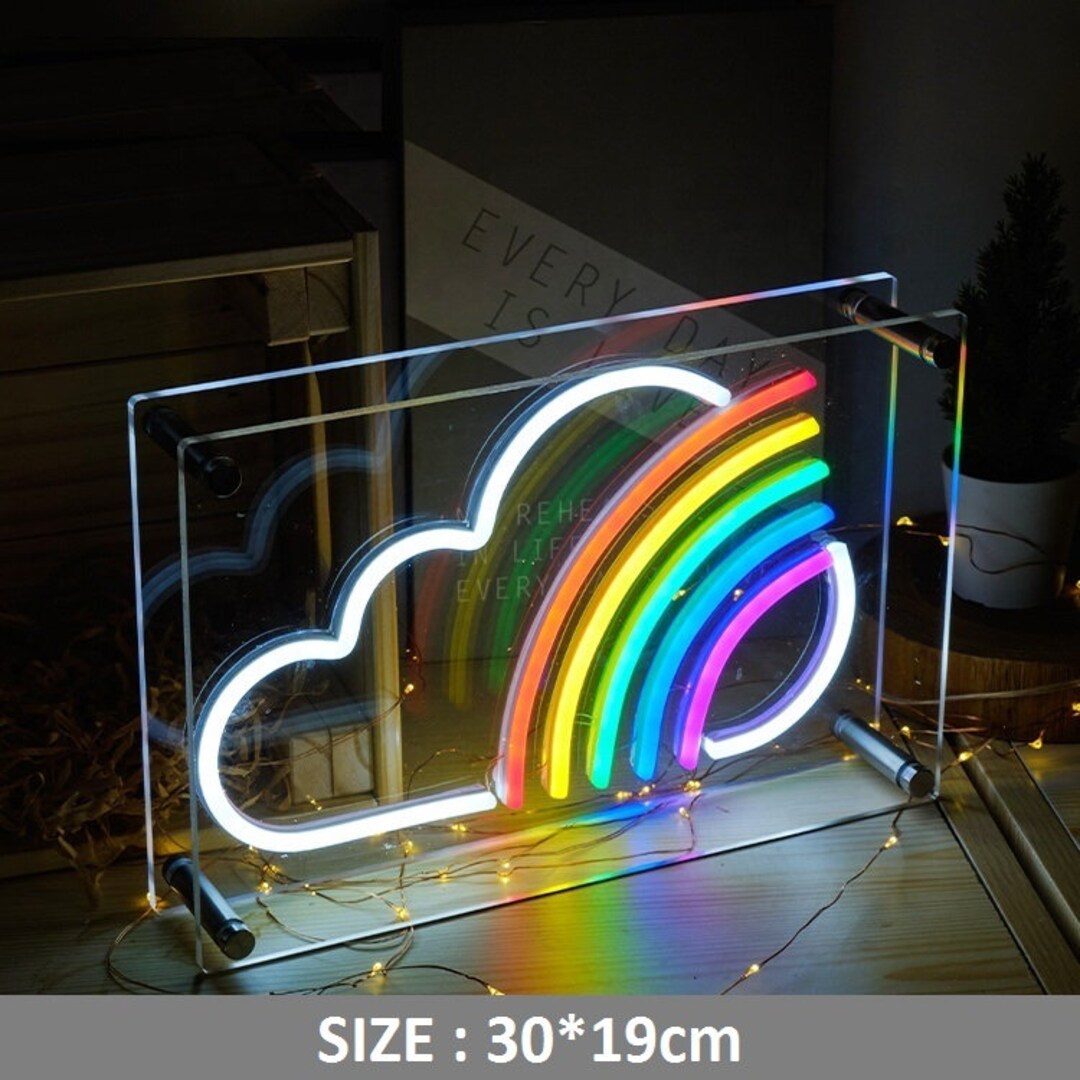 Rainbow Cloud Neon Box Neon Sign Neon Decor Birthday Party Anniversary ...