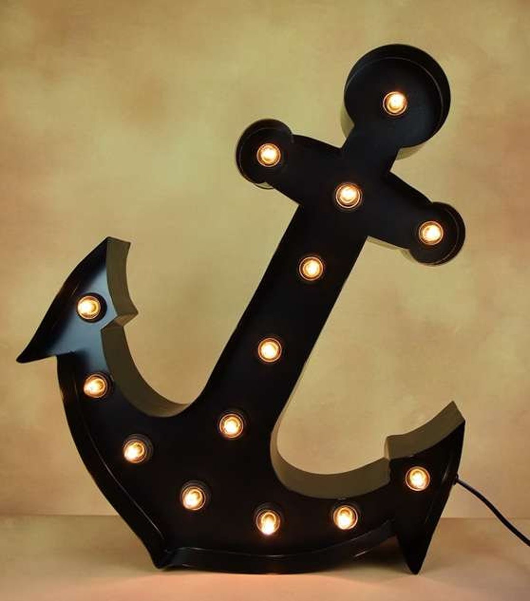36" Metal Light up Anchor Sign Anchor Light Home Bar Wall Table Decor ...