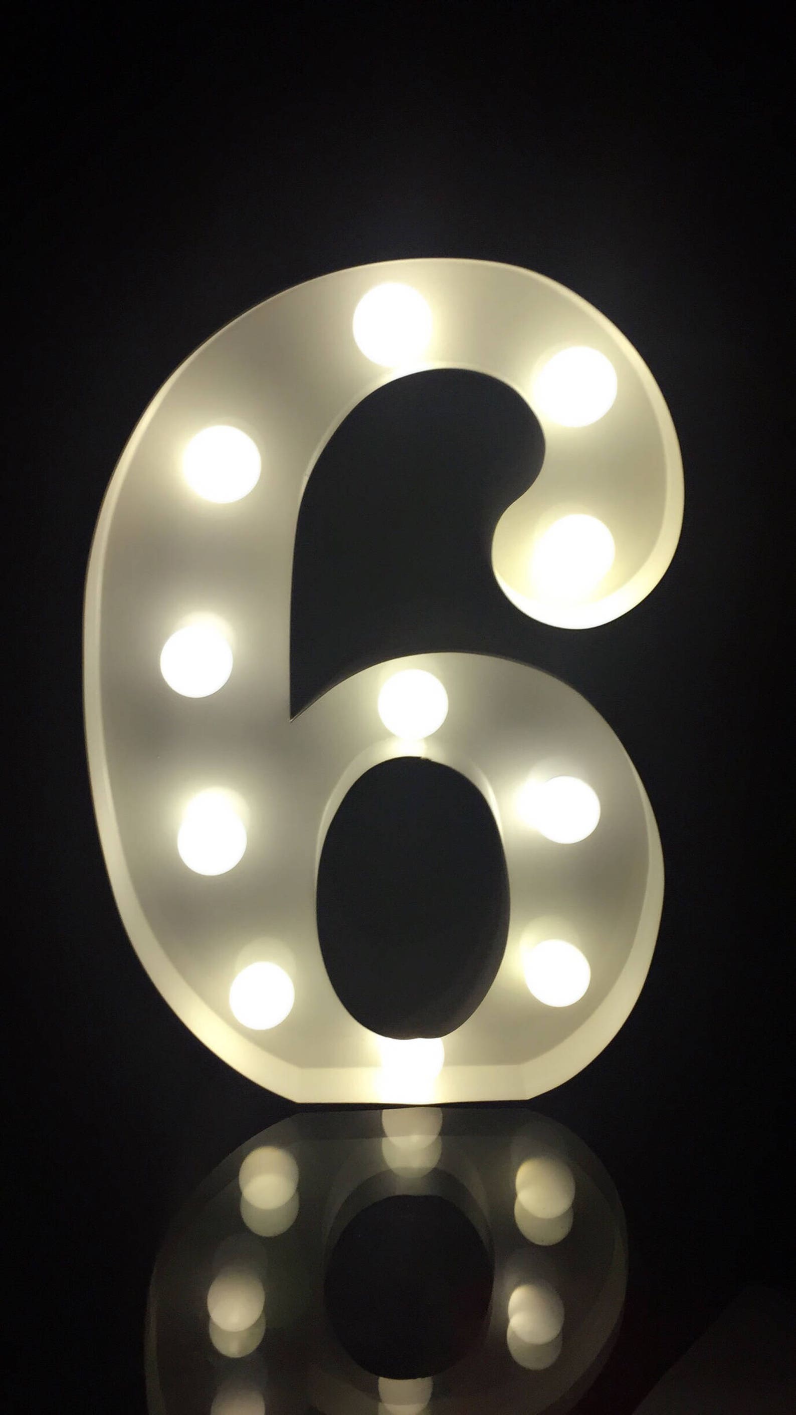 12metal White No.6 Marquee Letter Marquee Light Light up - Etsy