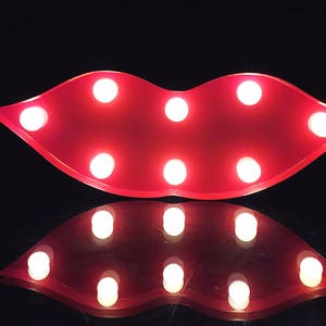 Big Metal Red Lip Light 12" Wide Lipsense Decor Valentines Gift Makeup ...
