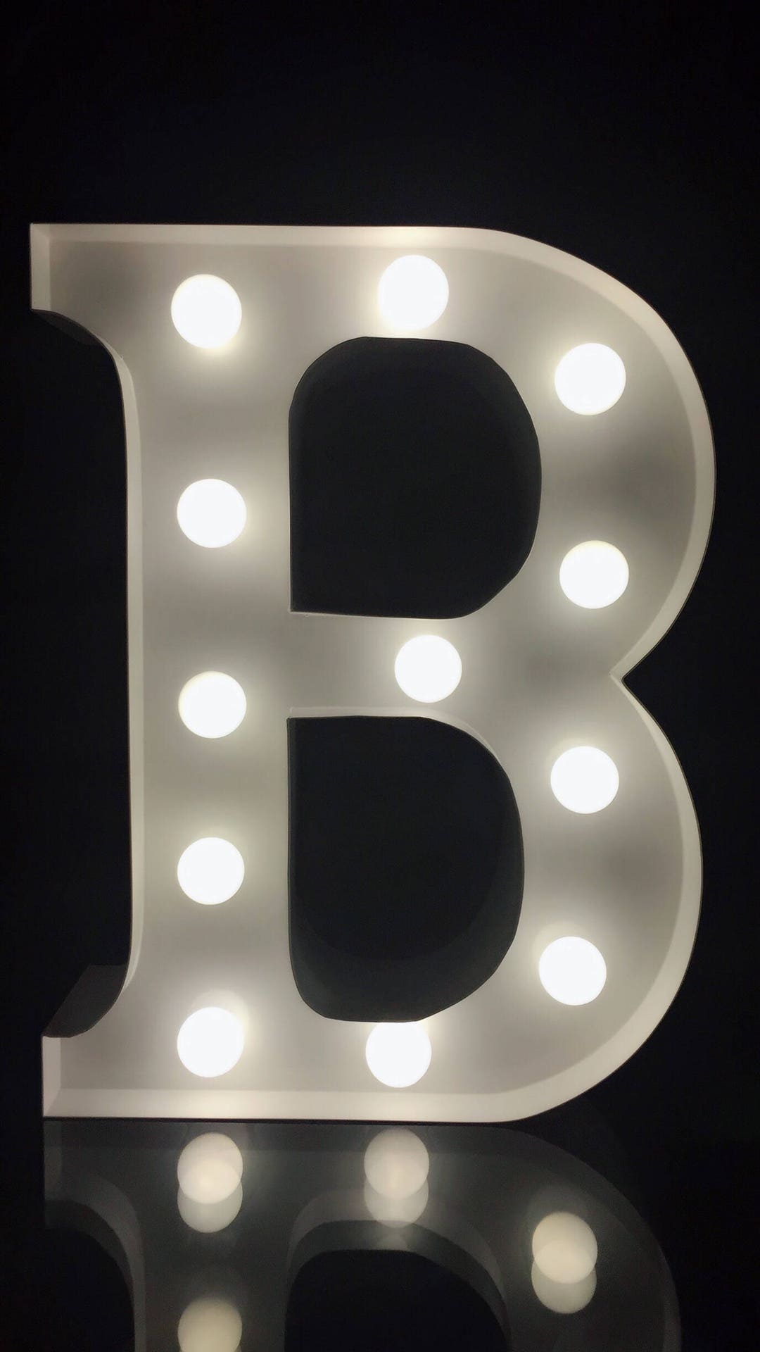 Metal White Initial Letter B Marquee Letter Light 9"height Light up ...