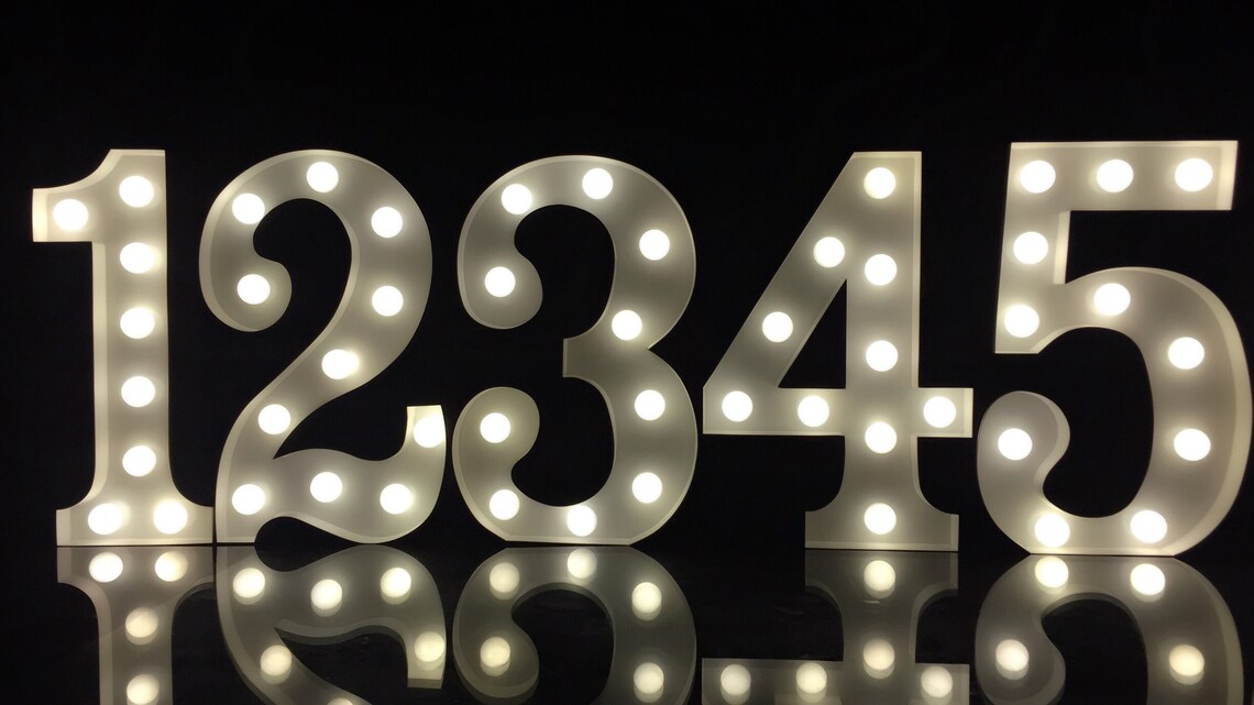 12metal White No.1-12 Marquee Letter Marquee Number Light up - Etsy