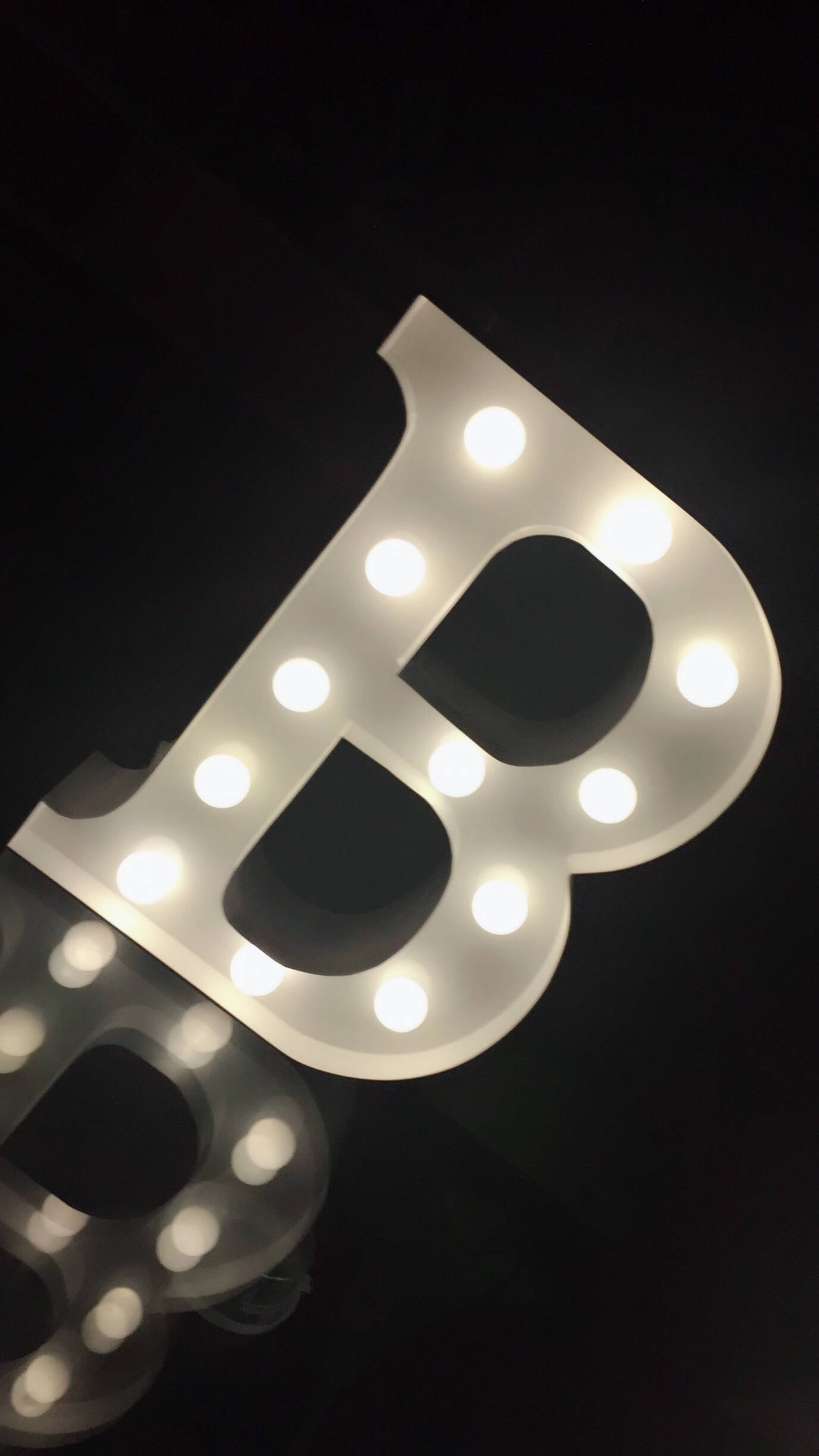 Metal White Initial Letter B Marquee Letter Light 9height Light up ...