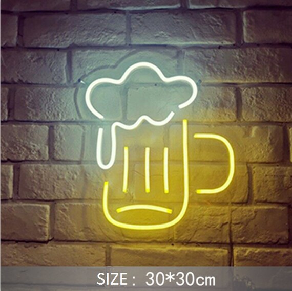 Beer Neon Sign with Acrylic Plate 5V USB Powered Bulbs Wall | Etsy
