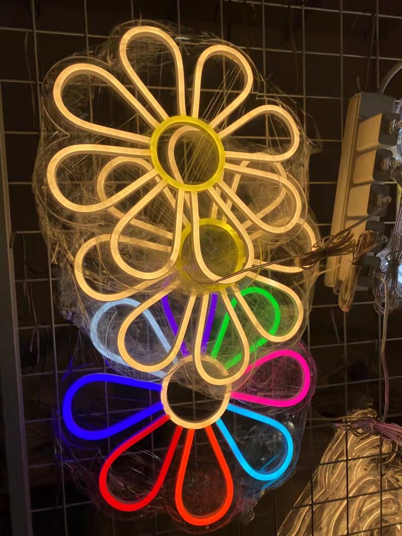 Daisy Flower Neon Sign With Acrylic Board USB Powered Sun - Etsy