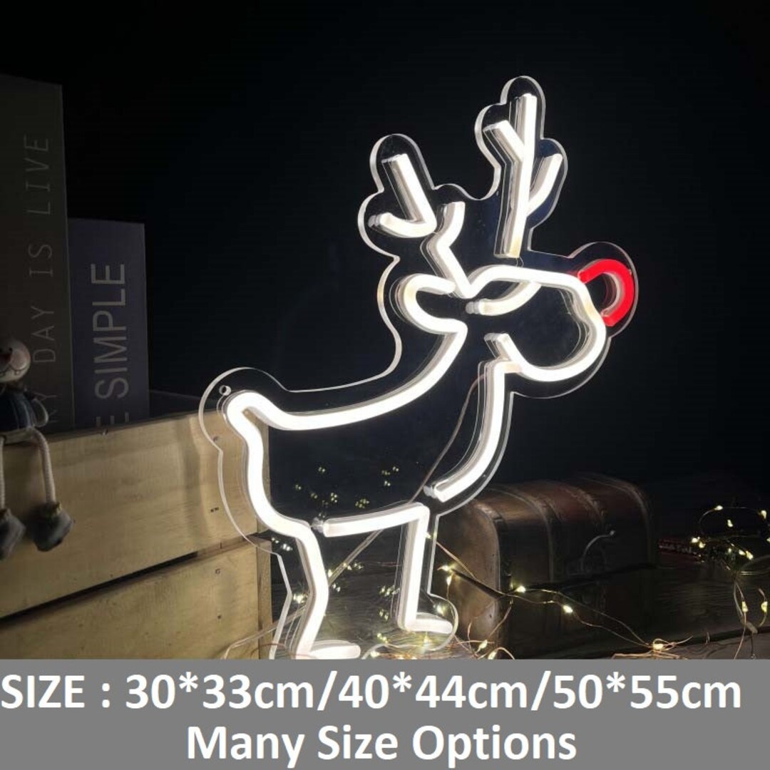 Christmas Holiday Neon Decor Neon Light Reindeer Neon Sign Home ...