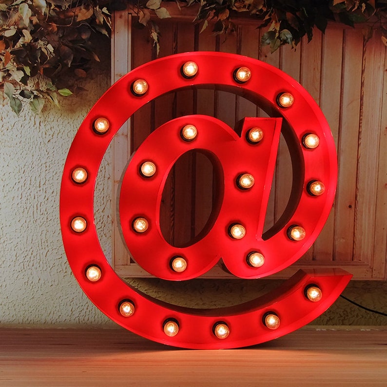 24-39 Light up Metal Email at Sign Symbol Internet - Etsy