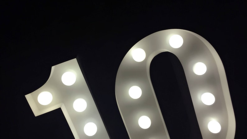 12metal Marquee Number 10-19 Light up Number Marquee - Etsy