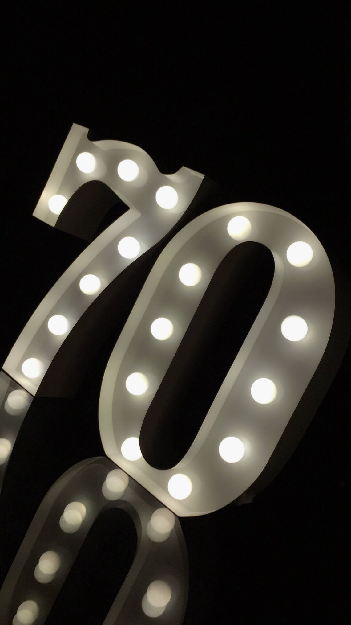 12metal White/black Number 70-79 Light up Number Seventy | Etsy