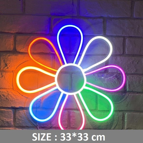 Flower LED Neon Sign With Acrylic Board Flower Neon Decor Neon - Etsy