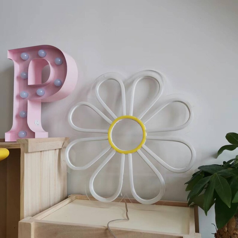 Daisy Flower Neon Sign With Acrylic Board USB Powered Sun - Etsy
