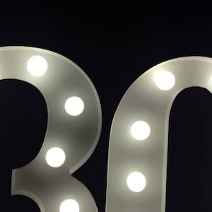 12"metal Marquee Number 30-39 Light up Number Thirty Home Shop ...