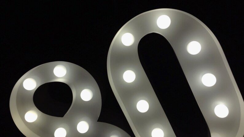 12metal Light up Numbers Party Marquee Number 80-89 Home - Etsy