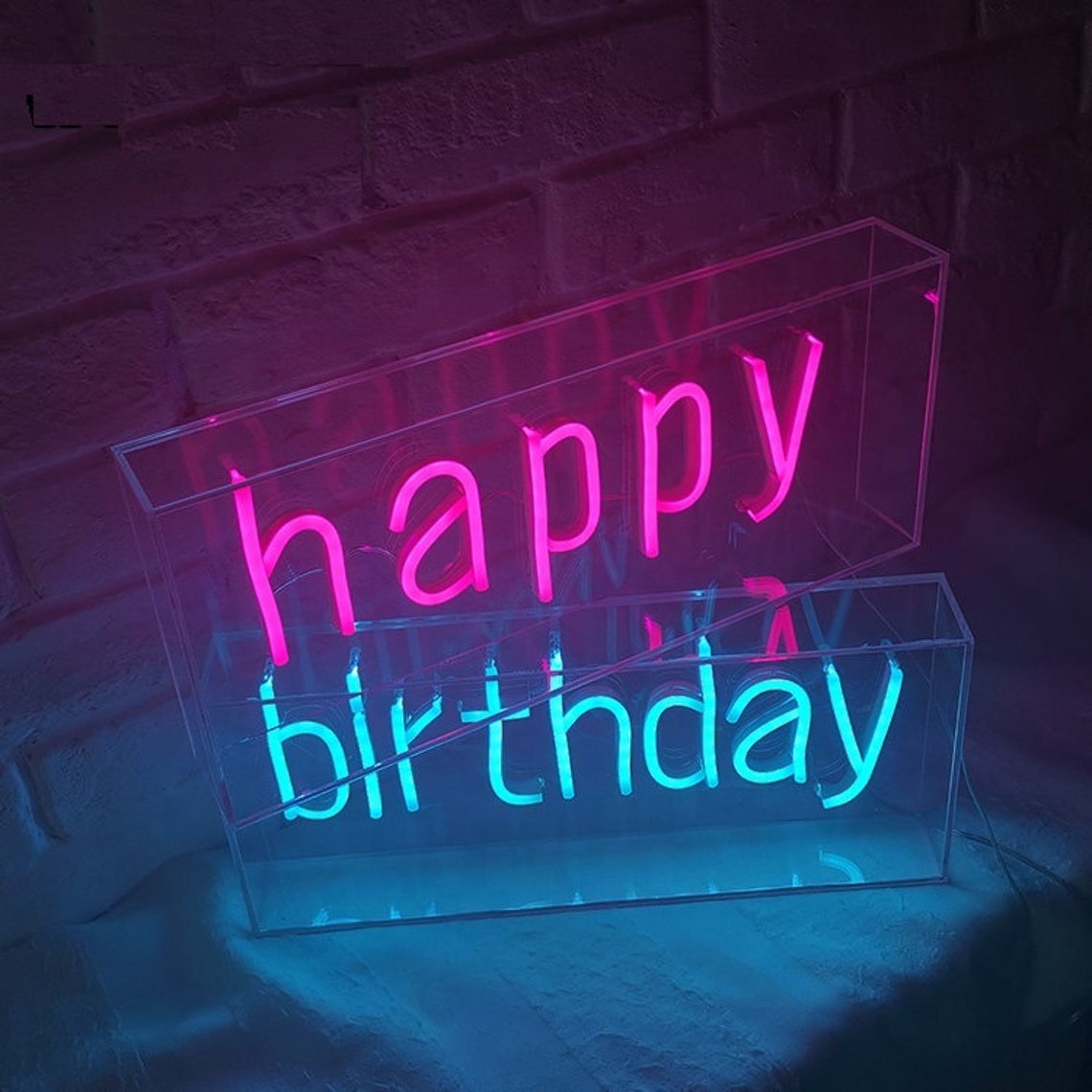 Happy Birthday Neon Sign Neon Box Neon Decor Neon Art Kids | Etsy