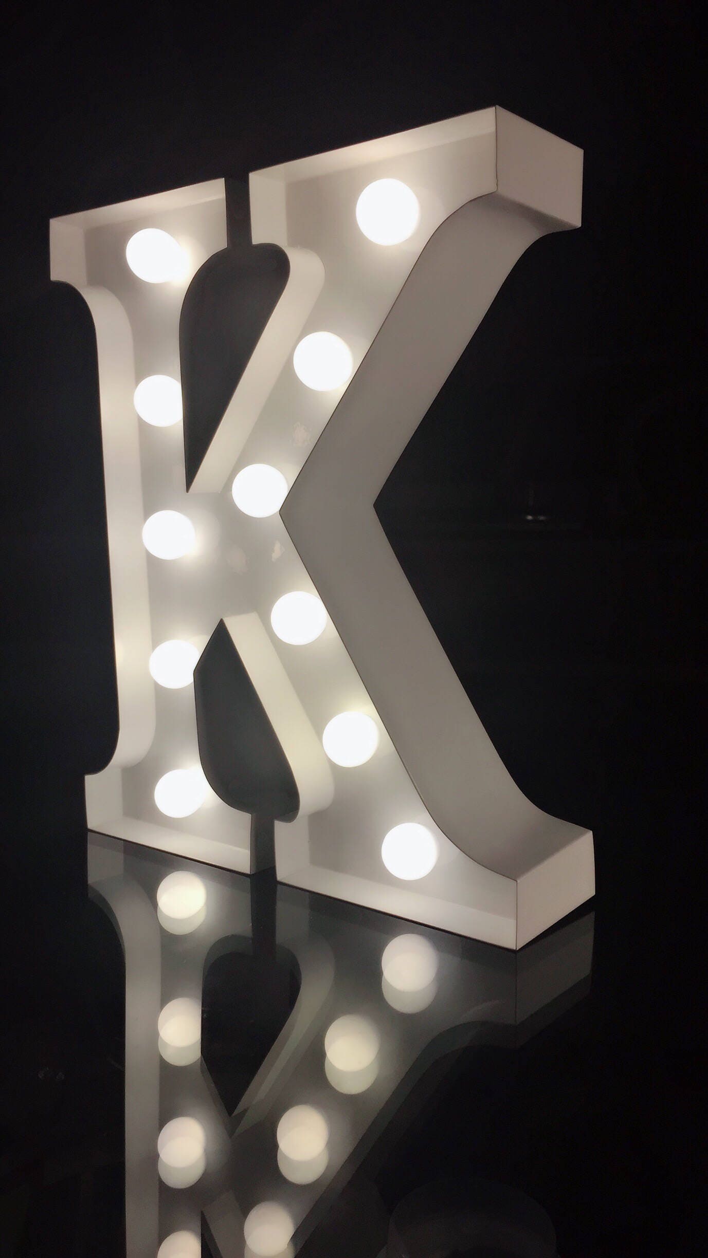 Metal White Letter K Marquee Letter Light 9height Light | Etsy
