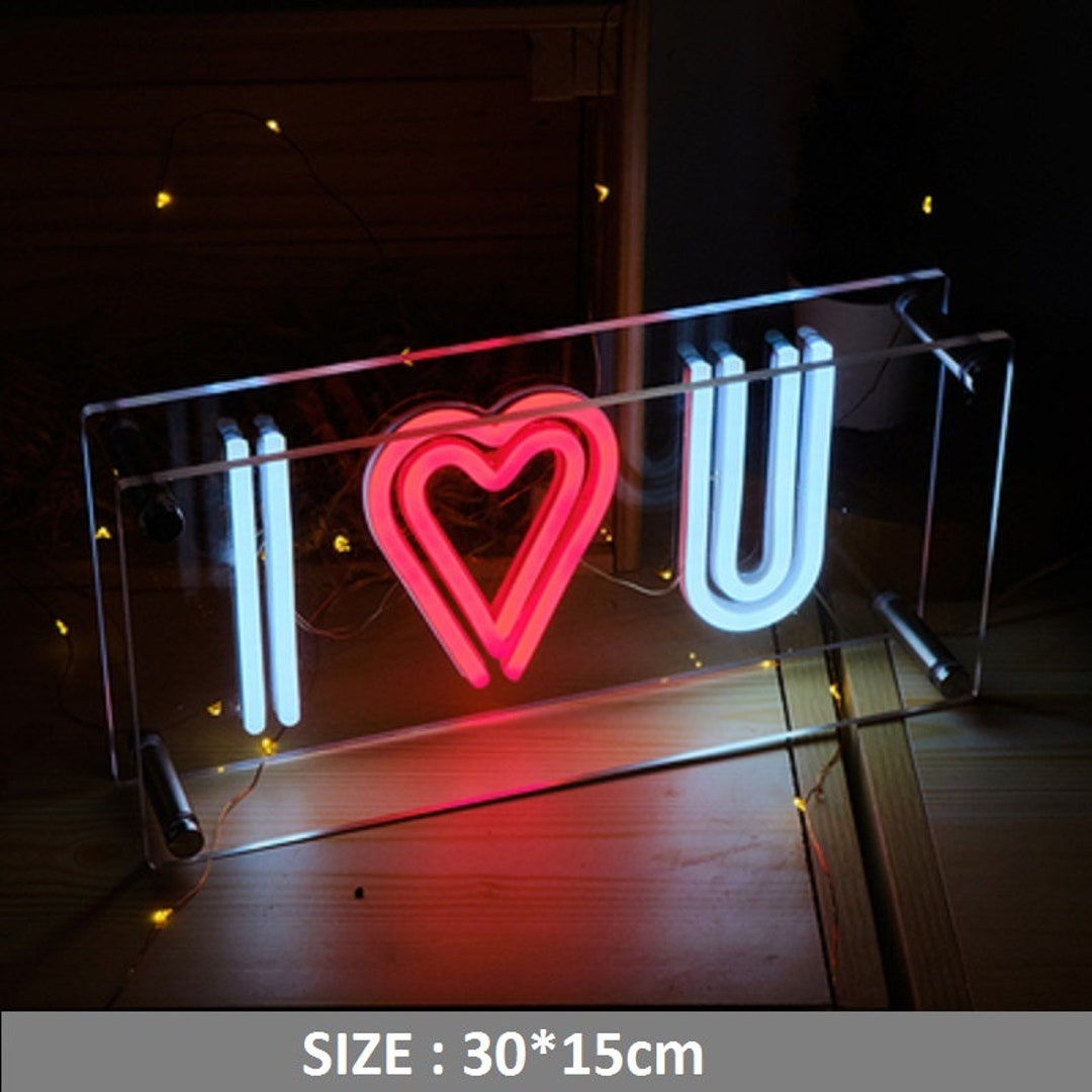 LOVE Neon Sign Neon Letters Neon Box Neon Decor Wedding Proposal ...