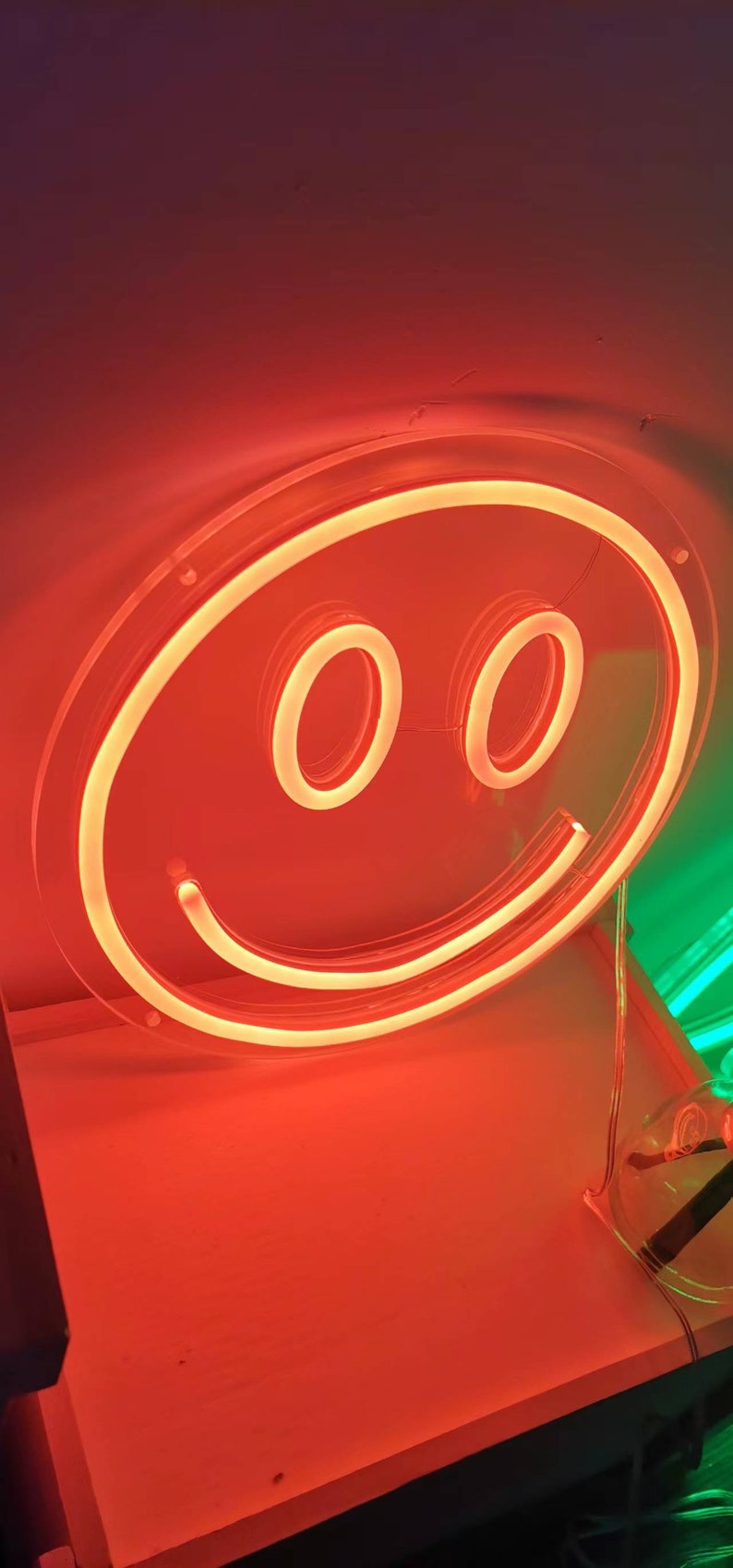 LED Smiley Face Acrylic Neon Sign Smile Face Neon Light Home - Etsy