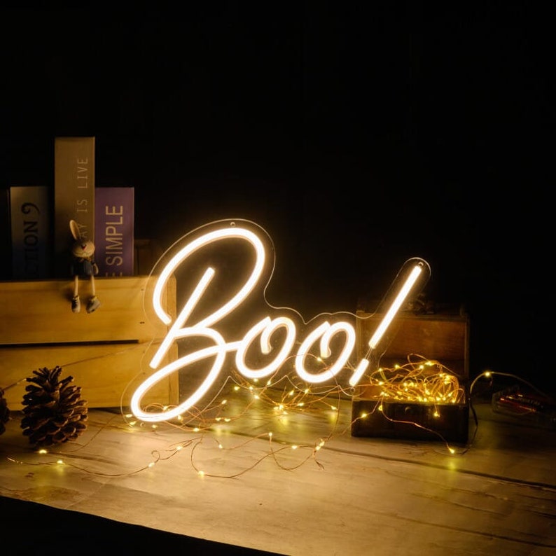 Halloween Boo Neon Sign Boo Neon Letters Home Neon Decor Kids - Etsy