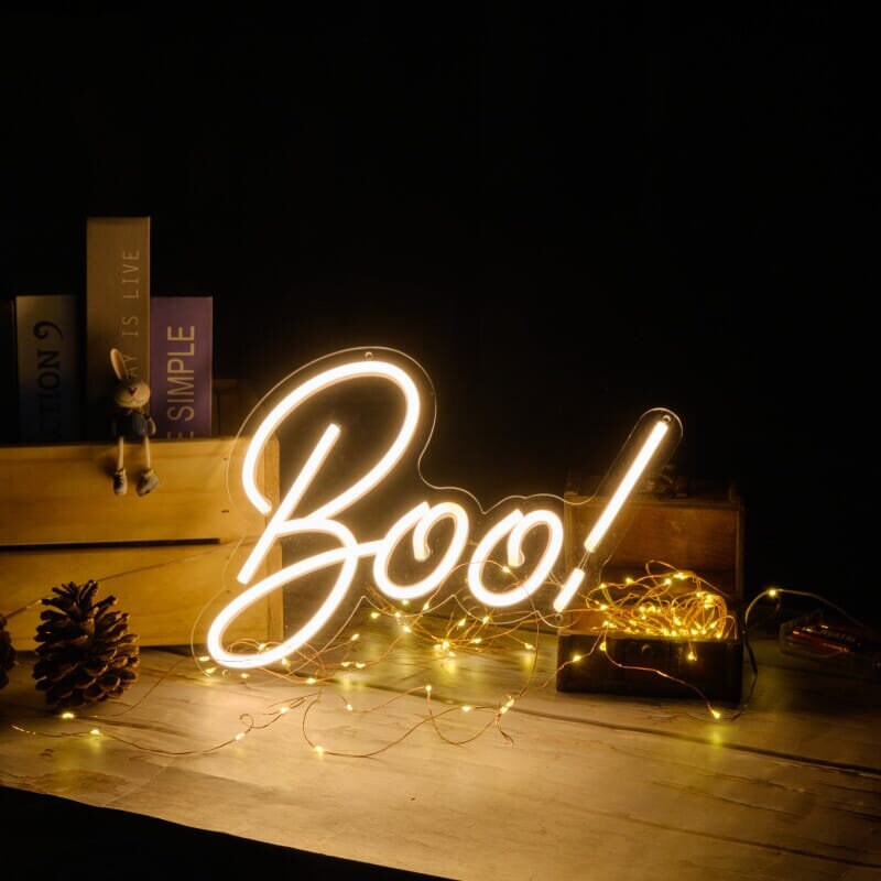 Halloween Boo Neon Sign Boo Neon Letters Home Neon Decor Kids - Etsy