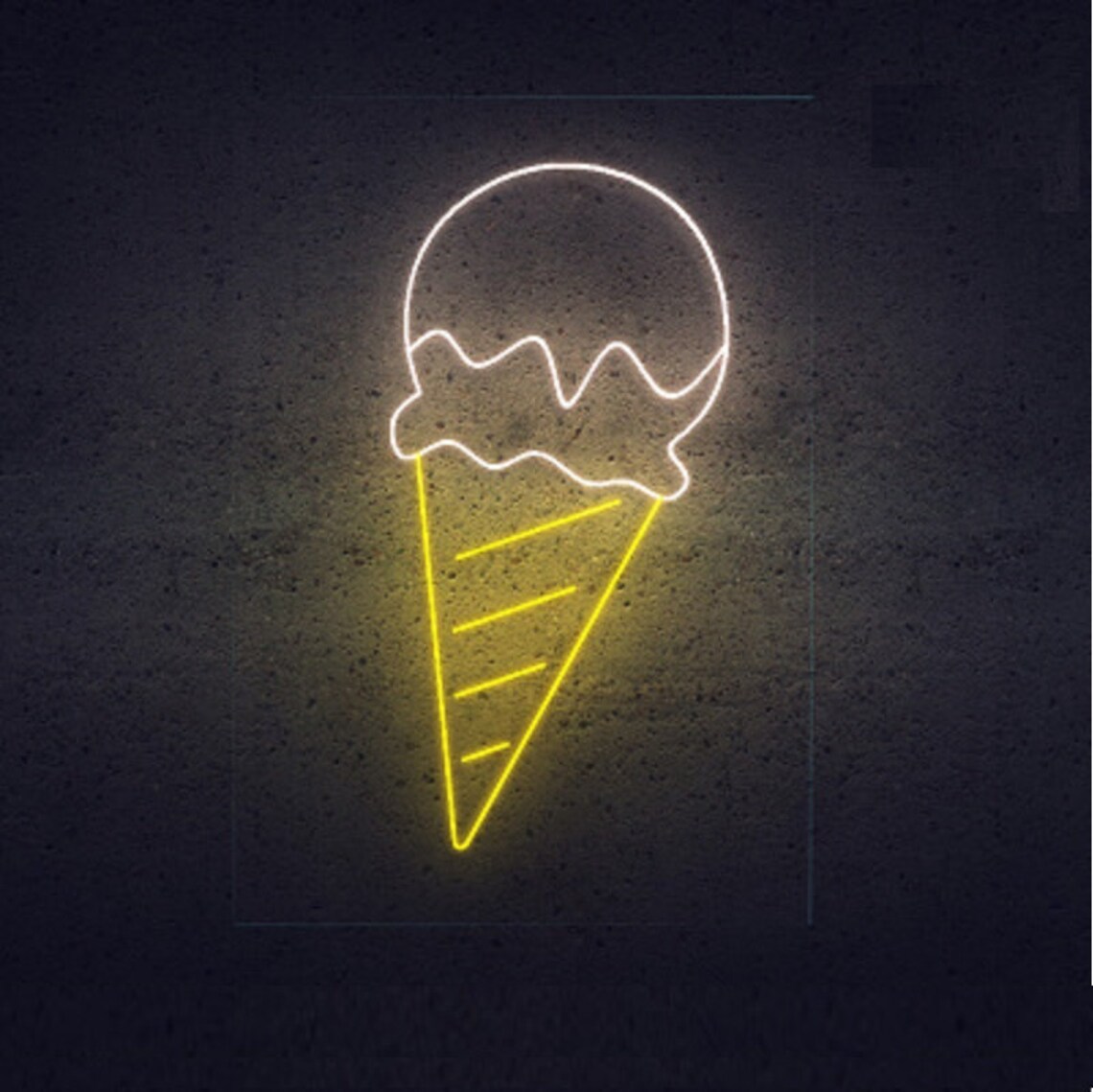 Ice Cream Neon Sign With Acrylic Board 5V USB Powered Ice - Etsy