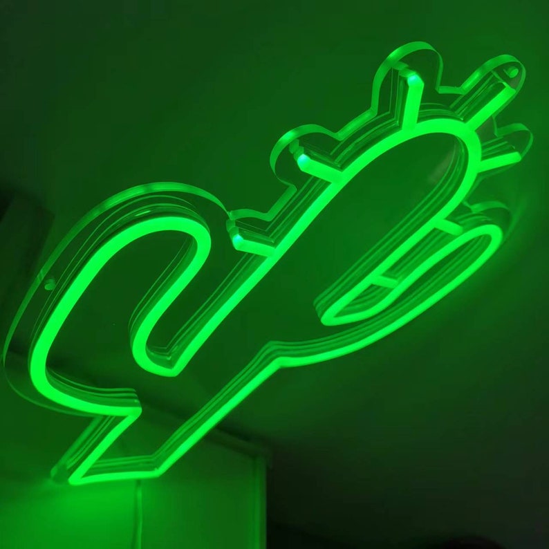 Cactus Neon Sign With Acrylic Board Mini Cactus Neon Lamp Cactus Light ...