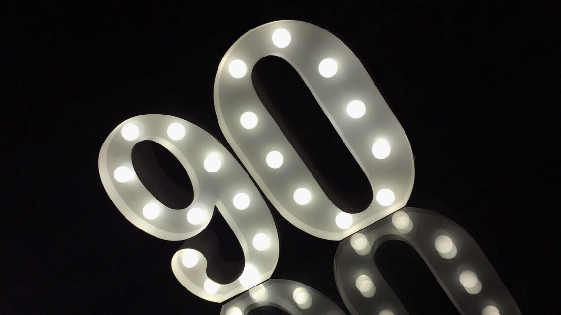 12metal Party Number 90-99 Light up Number Ninety Home - Etsy