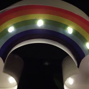 14“ Wide Metal Light up Rainbow Night Light Kids Room Baby Room Wall ...