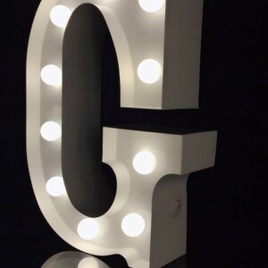 Metal White Initial Letter G Marquee Letter Light 9"height Light up ...