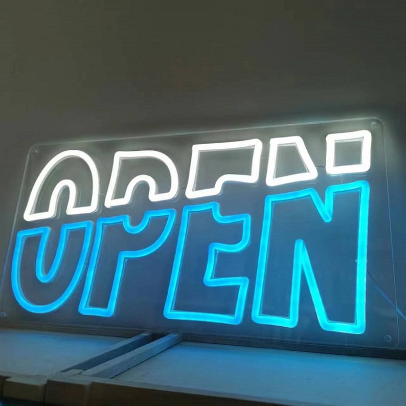 OPEN Neon Sign, Neon Letters, Bar Store Shop Restaurant Pub Inn Decor ...