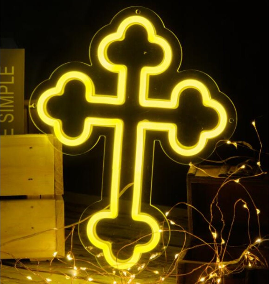 The Cross Neon Sign Church Neon Decor Christ Cross Neon Light - Etsy