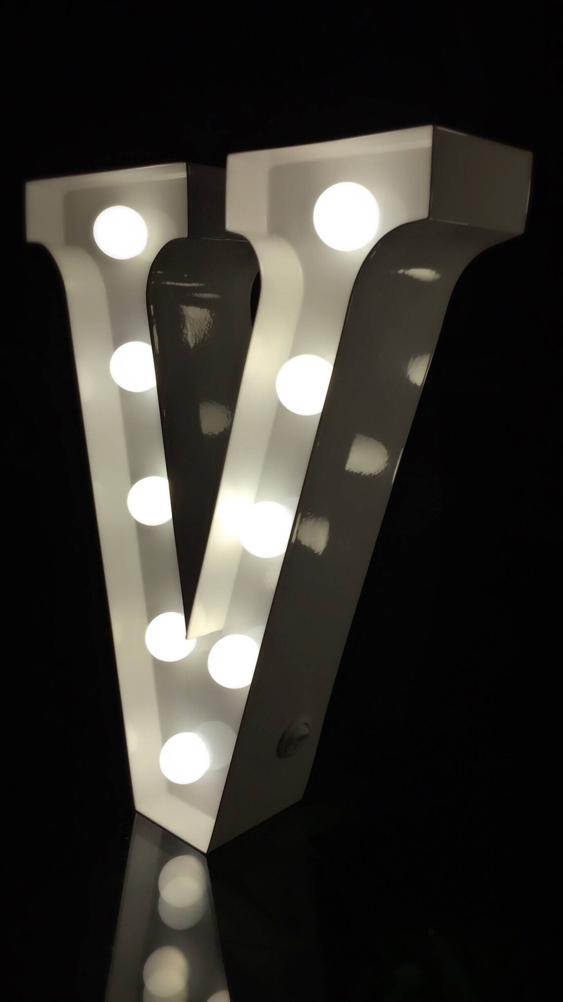Metal White V Marquee Letter Light 9height Light up - Etsy