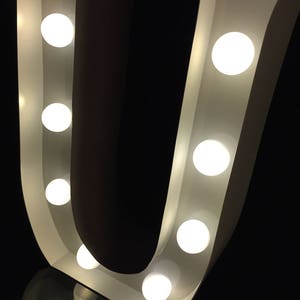 Metal White U Marquee Letter Marquee Light 9"height Light up Alphabet ...