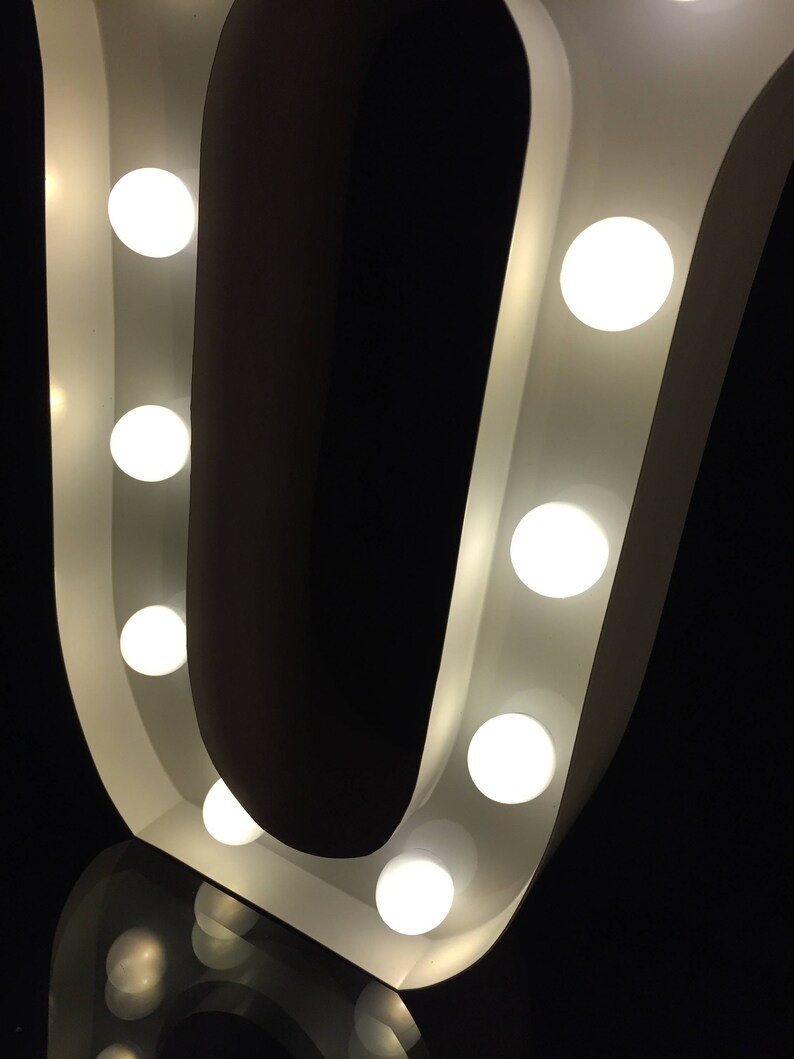 Metal White U Marquee Letter Marquee Light 9"height Light up Alphabet ...