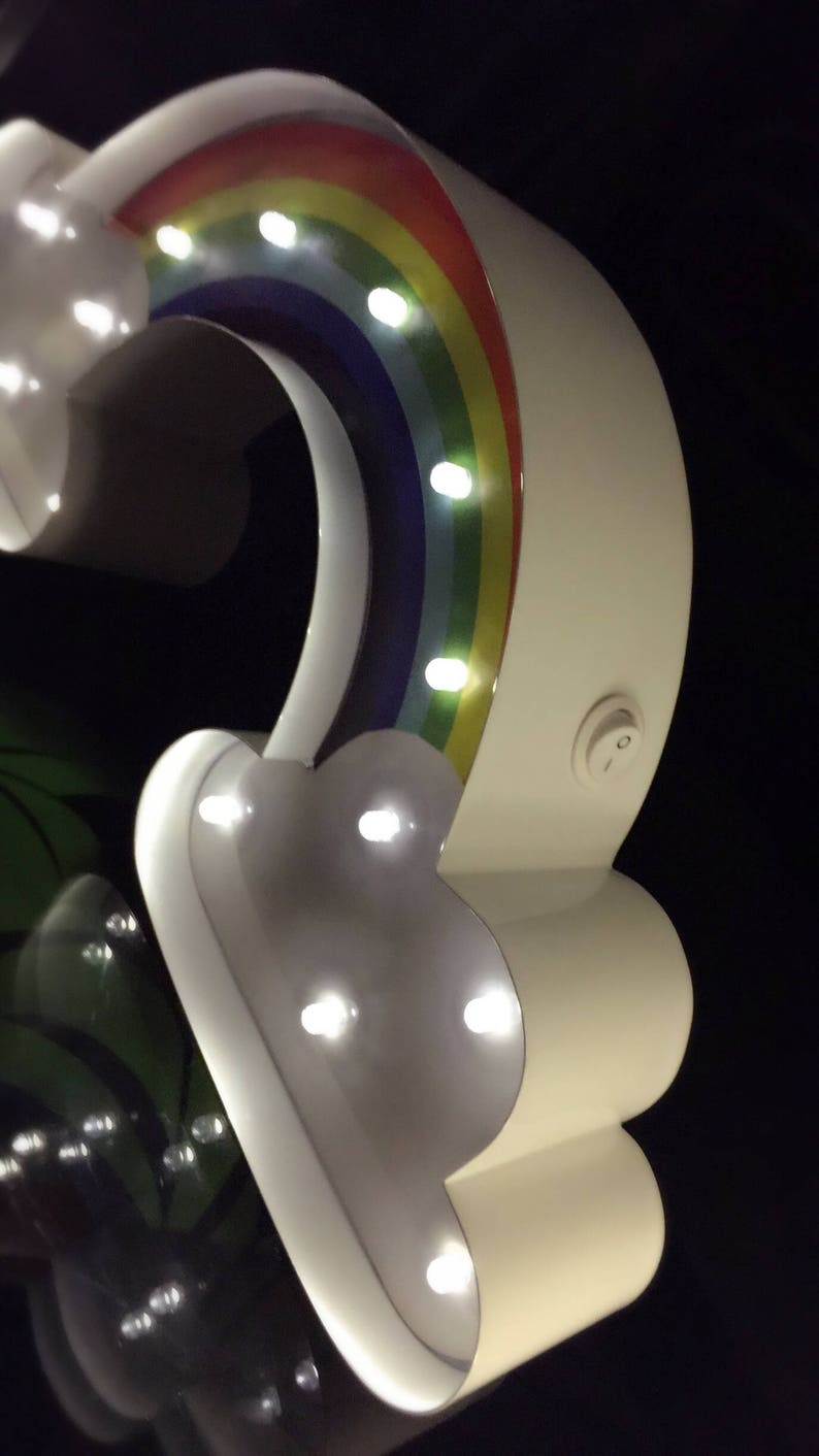 14“ Wide Metal Light up Rainbow Night Light Kids Room Baby Room Wall ...