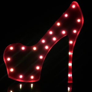 12" Metal Pink Woman High Heel Shoes Light Marquee Signs Shoes Craft ...