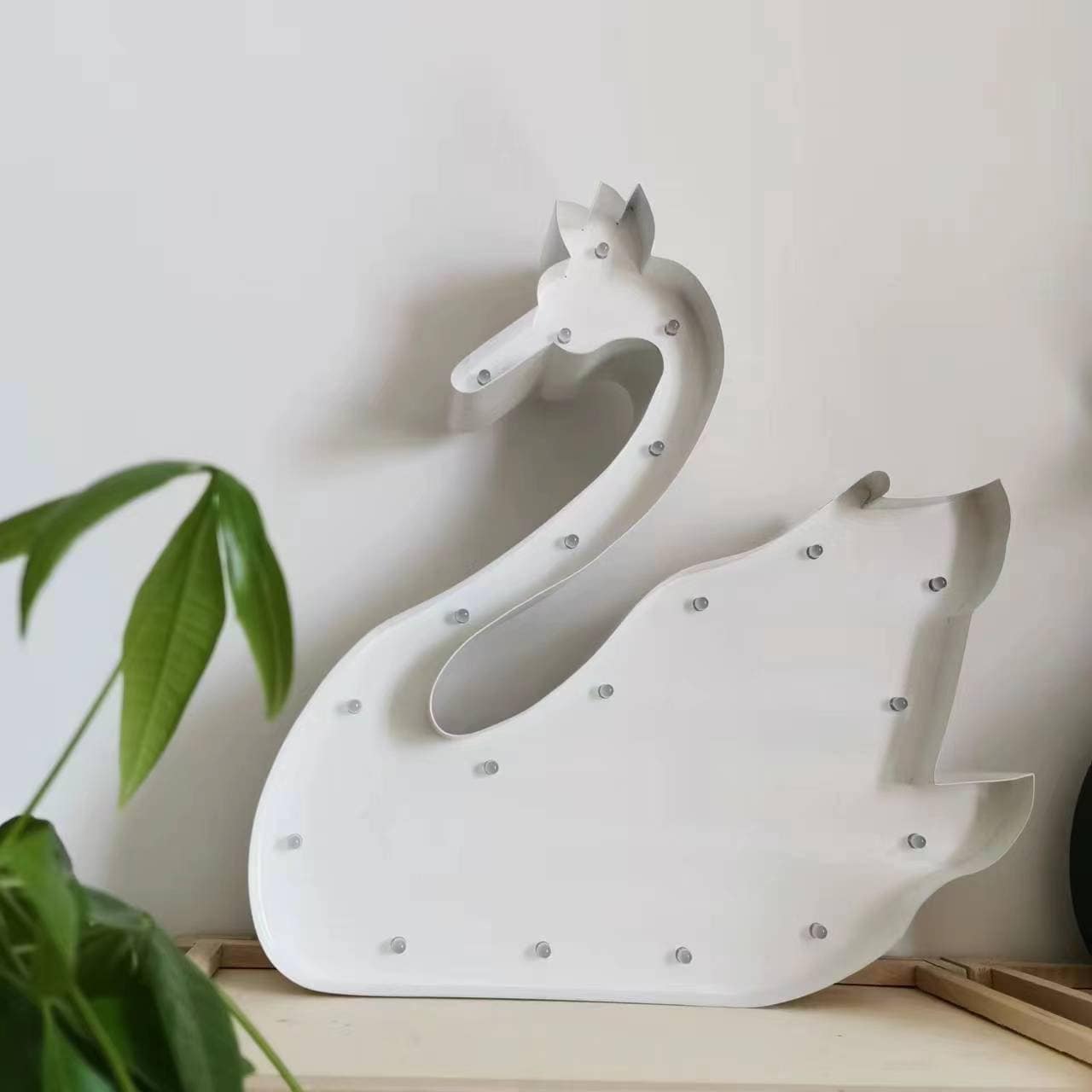 Freestanding Metal Marquee Light White Swan Night Light - Etsy